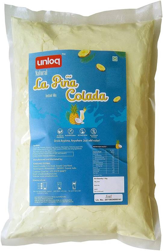 unloq La Pina Colada (Pineapple Coconut) Instant Drink Mix Powder | 100 ...