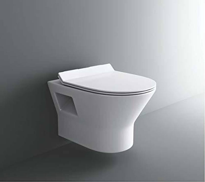 Joyo Cera Rimless Commode Ceramic Wall Mount Hung White Glossy Finish ...