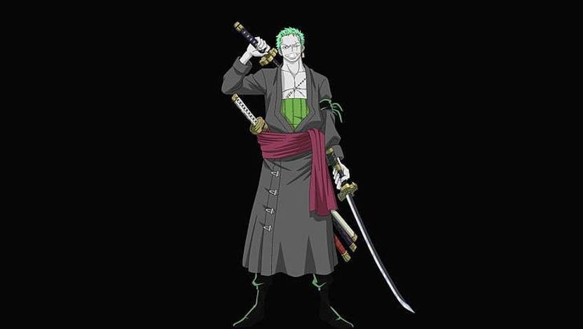 Roronoa Zoro One Piece Black Anime Boys Matte Finish Poster Paper Print ...