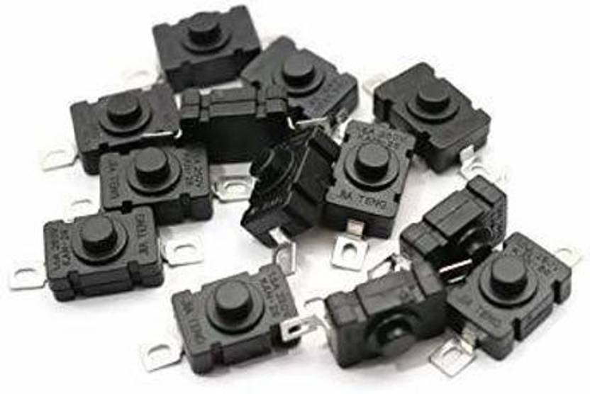 Prowans (10 Pcs) Self Locking Switch, DC 260V 1.5 A Tactile Tact Switch ...