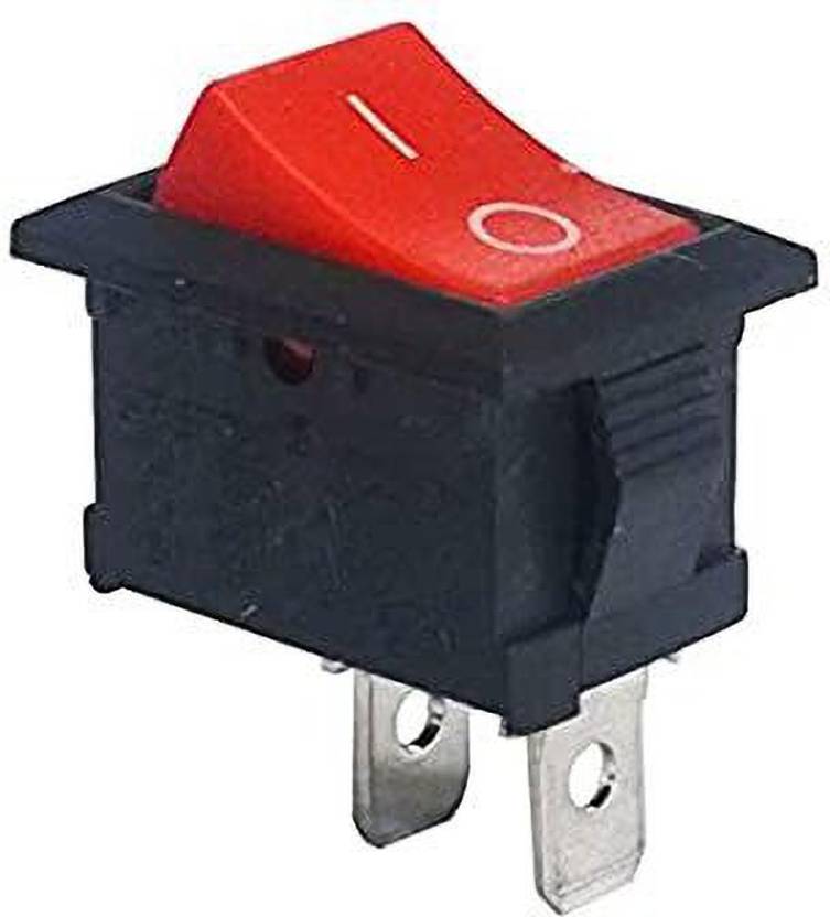 samest Mini Boat Rocker Switch, Red Spst Snap in Switch Ac 250V 6A 2 ...