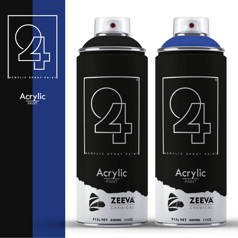 24 Acrylic Black Glossy & Ultramarine Blue Spray Paint 400 ml Price in ...