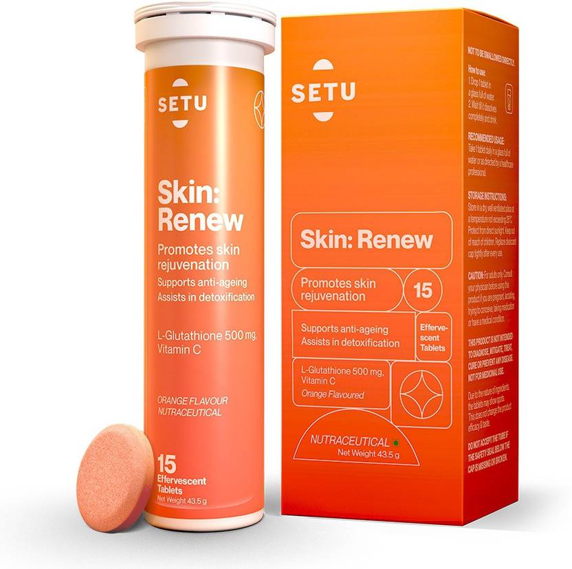 Setu Gluta Fizz, Glutathione 500 mg, 15 Effervescent Tablets Price in ...