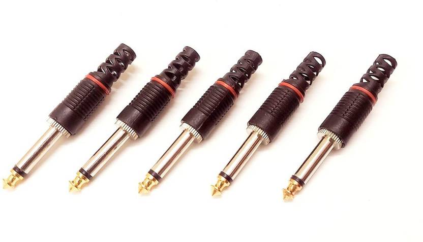 ERH India (Pack of 5 pc) 6.3mm Stereo Male Pin Mic Pin Connector for ...