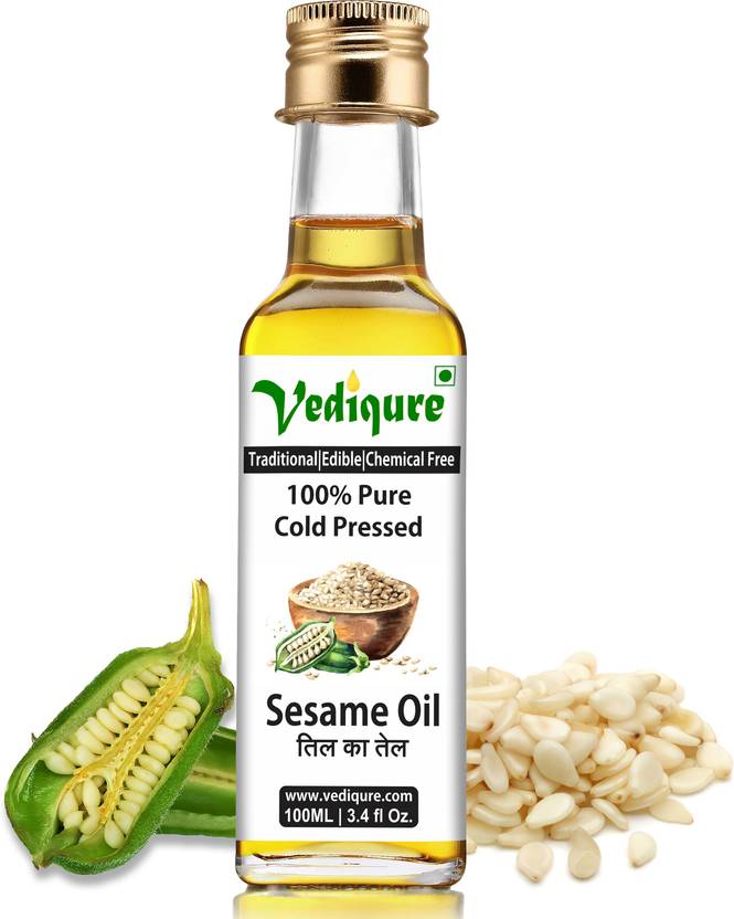 vediqure Sesame Oil | 100% Pure Natural Cold Pressed Edible Til Ka Tel ...
