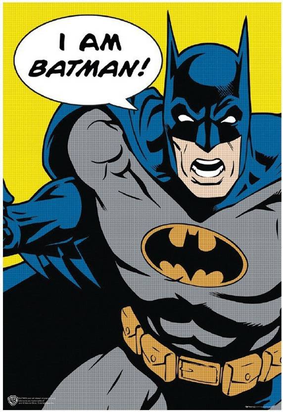 WB Official Licensed I am Batman Comic Poster A4 Paper Print - Movies ...