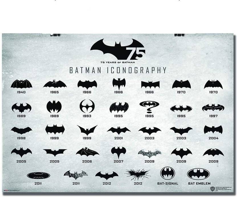 Batman Logo Evolution Poster Maxi 24 x 36 inches Paper Print - Movies ...