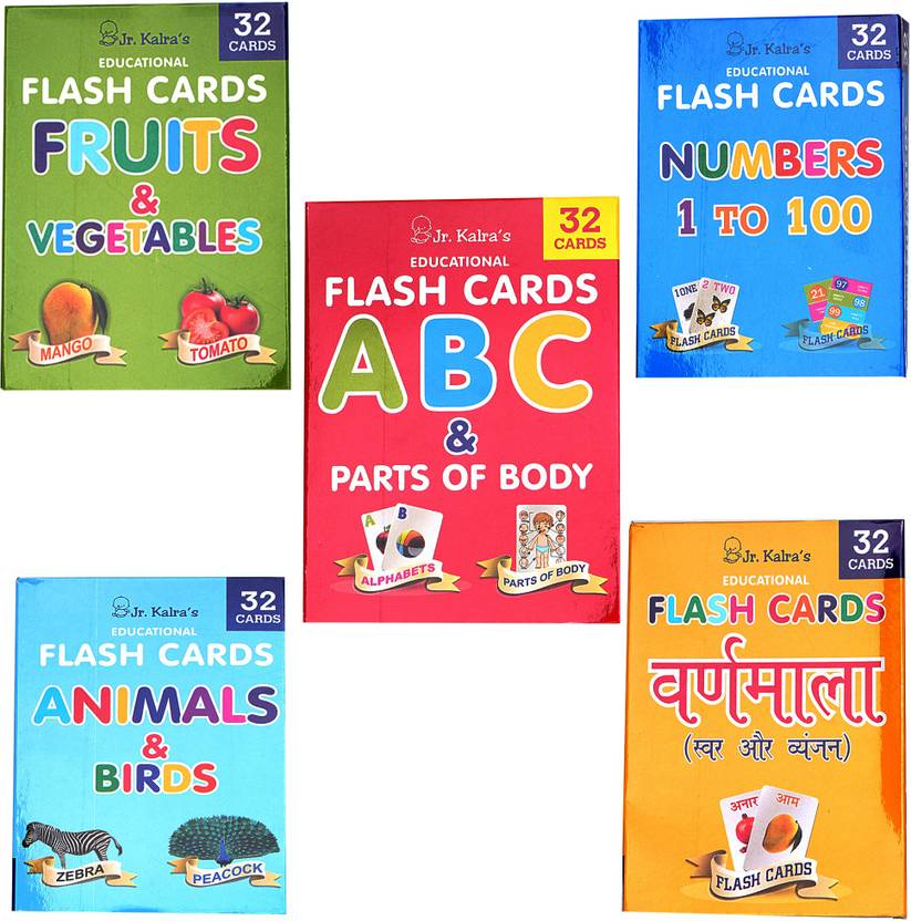 Jr. Kalra's Flash Card Including Animals & Birds, ABC & Parts of body ...