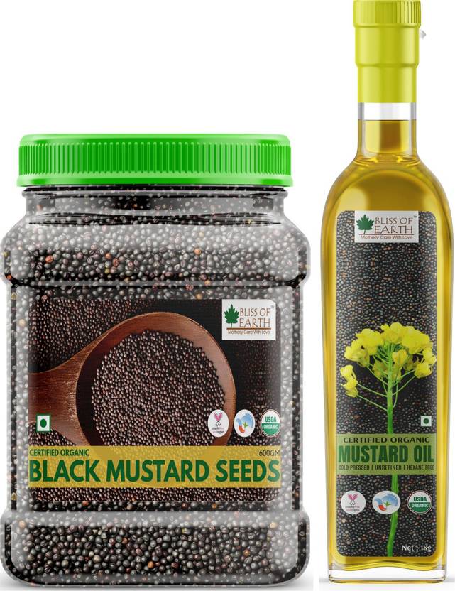 Bliss of Earth Combo Of USDA Organic Black Mustard Seeds (Kali Sarson ...