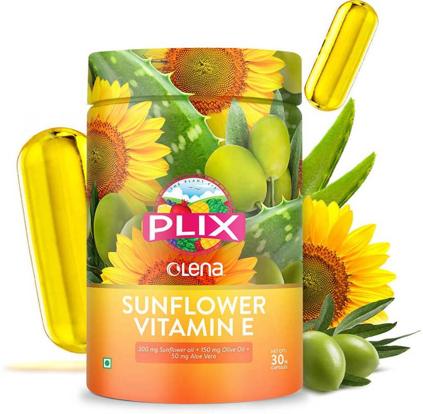 Plix Olena Sunflower Vitamin E Capsules for Youthful and Glowing Skin ...