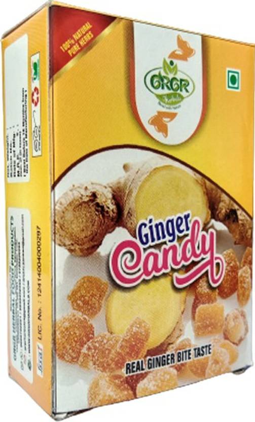 GRGR GINGER CANDY- 50GM PACK OF 2- 100gm fresh ginger sweet cubes ...