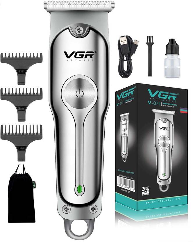 VGR V-071 Cordless Professional Hair Clipper with USB Type-C charging Trimmer 120 min Runtime 4 ...