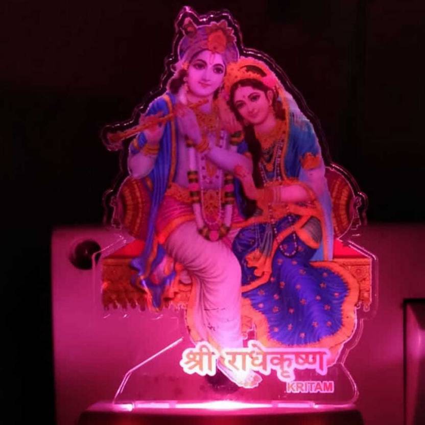 KGDA 3D Illusion Radha Krishna Couple Night Lamp with 7 Color Changing ...