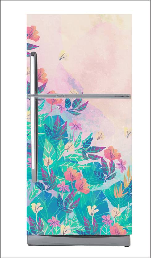 Decoration Designs 60 cm Flower WallpaperLarge Single Door Fridge ...