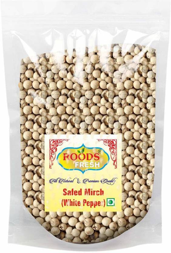 Roods Fresh Natural Whole White Peppercorn ( Safed Mirch Sabut ) (Sabut ...