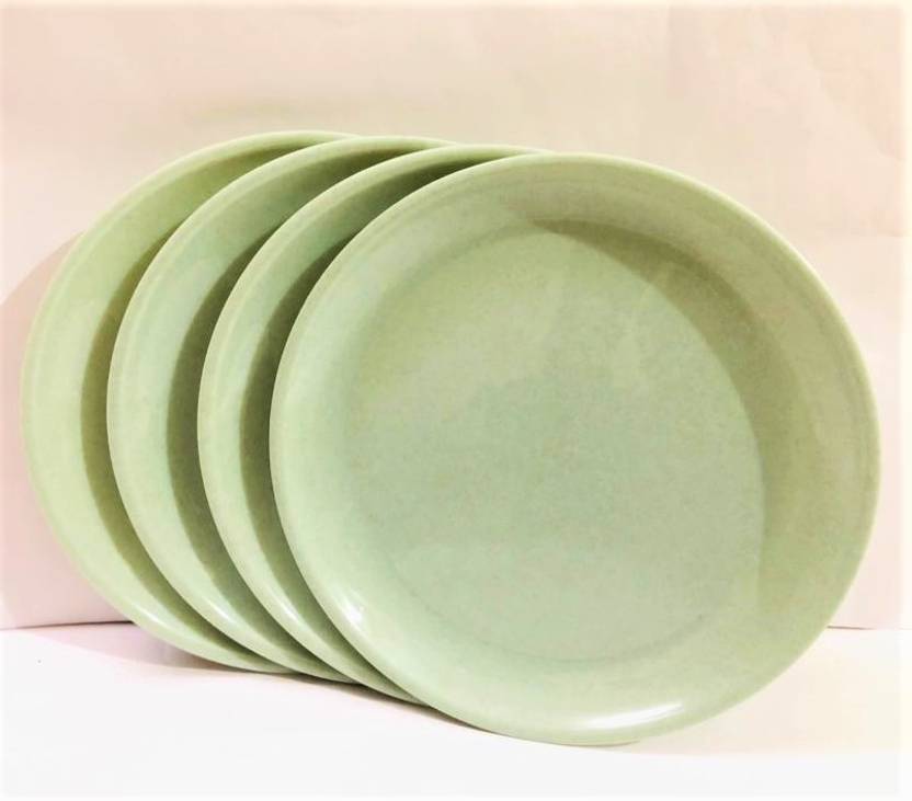 Everbuy Microwave Safe Unbreakable Round Full Plates Set (4 Plates ...