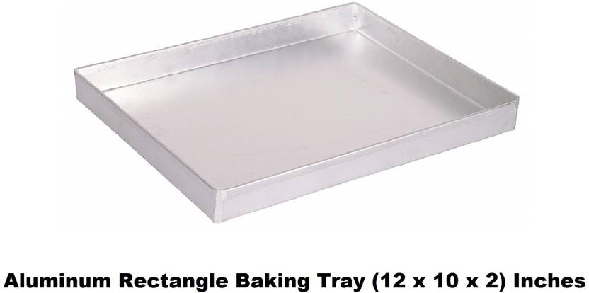 Bakers cutlery Aluminum Rectangle Baking Tray (12 x 10 x 2) Inches Tray ...