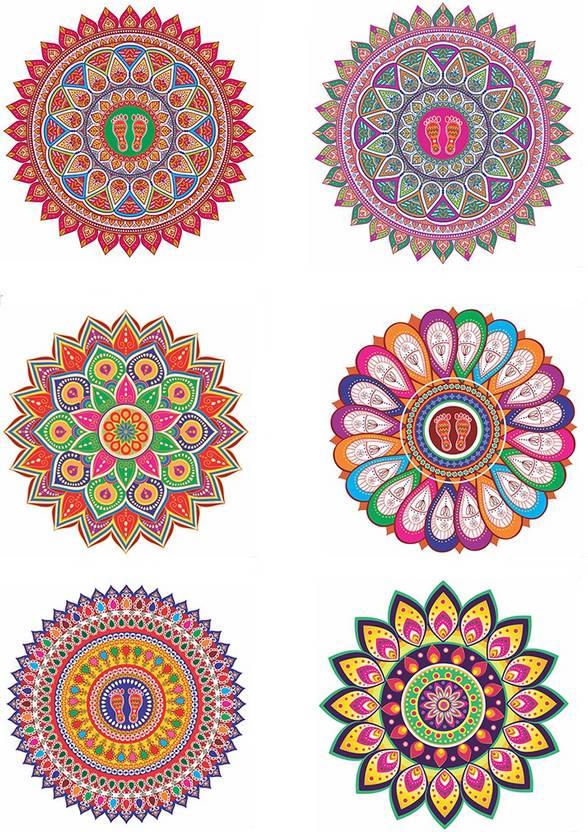 god & god's Rangoli Set of 6 Combo 01 Large Self Adhesive Sticker Price ...