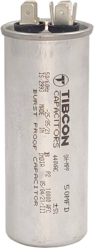 KIING 50 MFD TIBCON Capacitor for Air Conditioner Aluminum Burst Proof ...