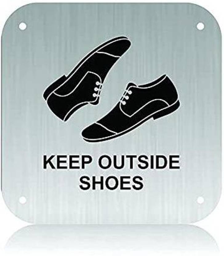 Hardika Creation Self Adhesive "Keep Outside Shoes" Signage Board for ...