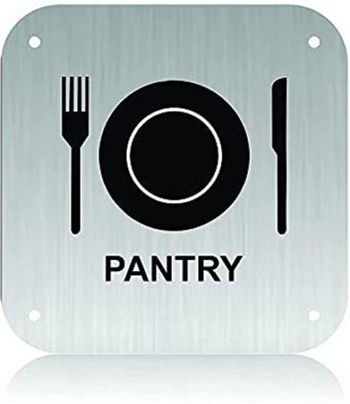 jv Stainless Steel Pantry Signage Board for Office (6" x 6") Screw Hole ...