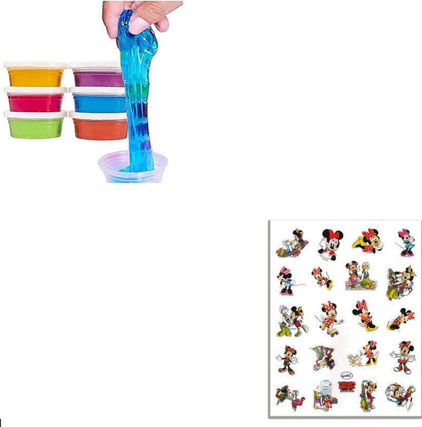 Sellon1 New Combo Crystal Clay Soft Slime with Mickey Mouse Sticker ...