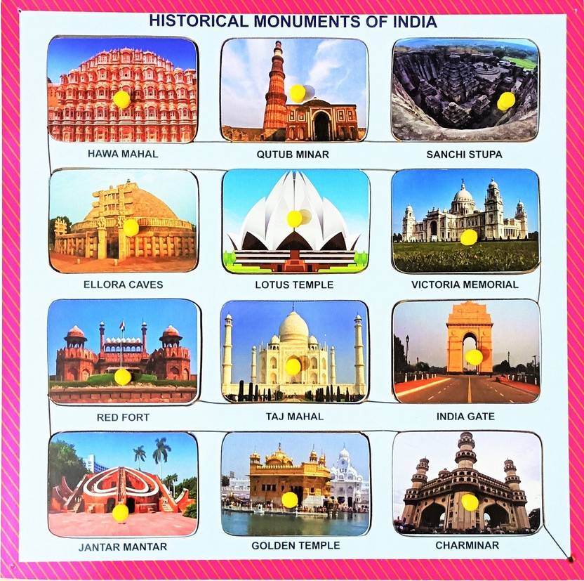 jaraglobal Historical Places of India Wooden Puzzle with Knob ...
