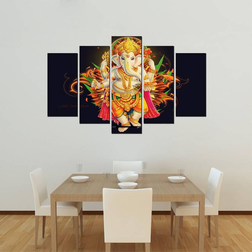 Decoration Stickers 79 cm Ganpati Bappa Five Piece Poster wall Covering ...