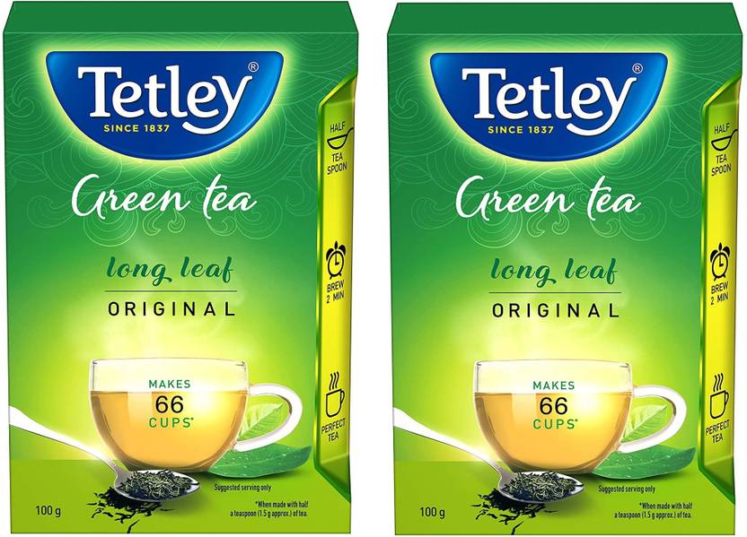 Tetley Green Tea Long Leaf Original 100 Gram Pack Of 2 Green Tea Box ...