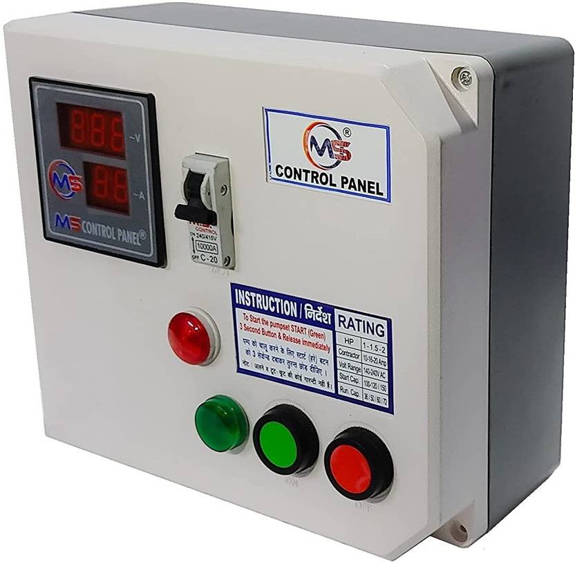 M S control 1 HP Single phase Digital panel pump /starter Submersible Water Pump (1 HP Digital ...