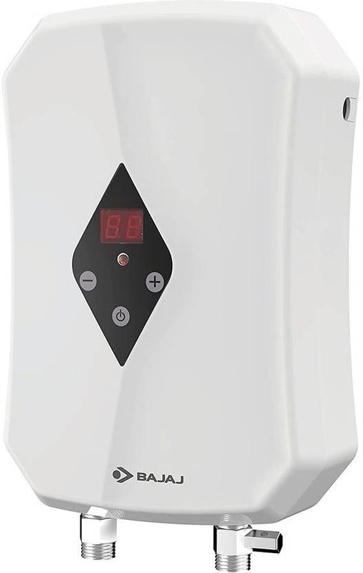 BAJAJ Tankless Instant Water Geyser (BAJAJ FLASHY 3 KW Slim Digital Temperature Geyser, White ...