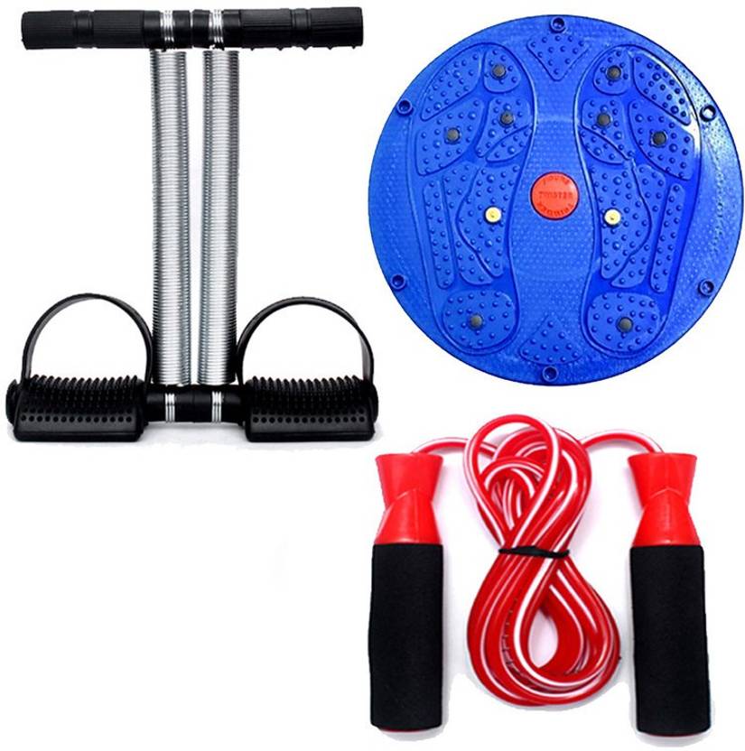 RIO PORT Double Tummy trimmer + Tummy Twister + Skipping rope Fitness ...