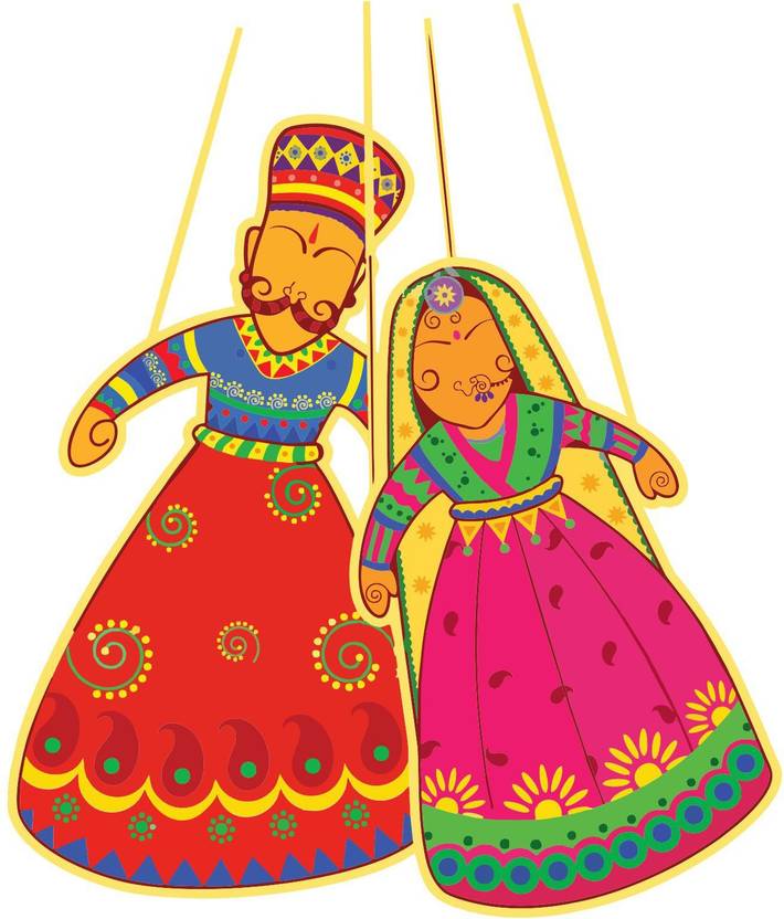 StickersYard Kathputli Design Medium Self Adhesive Sticker Price in ...