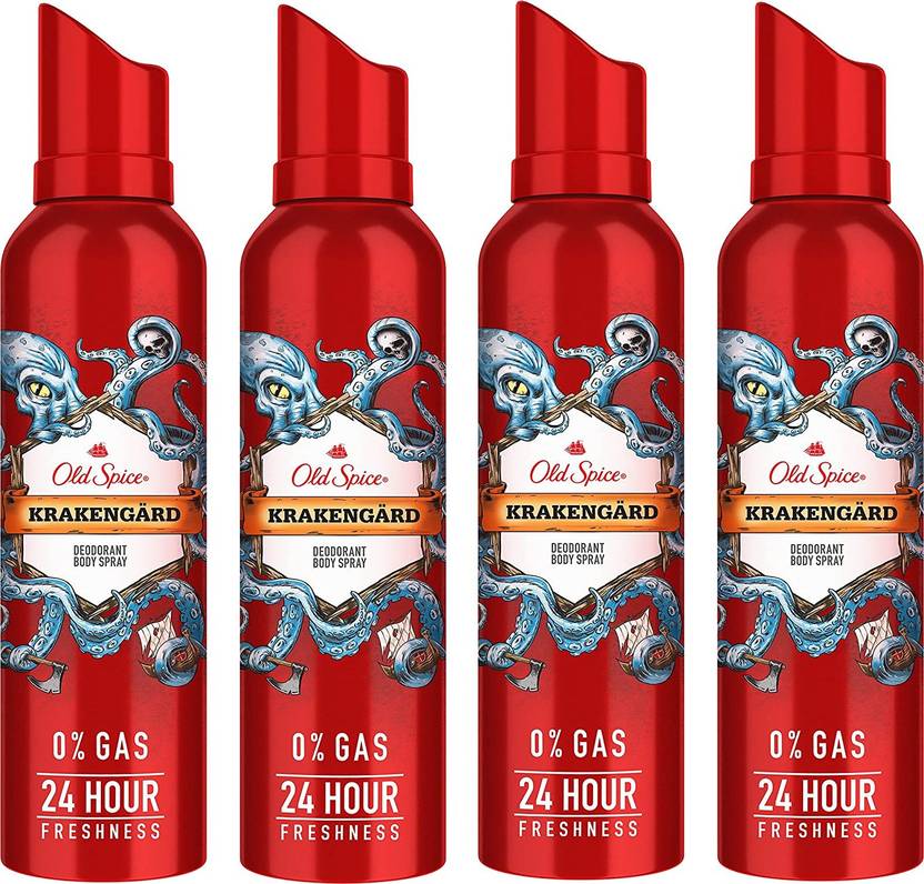 Old Spice Krakengard Body Spray 140ml Each Pack Of 4 Deodorant Spray 2419