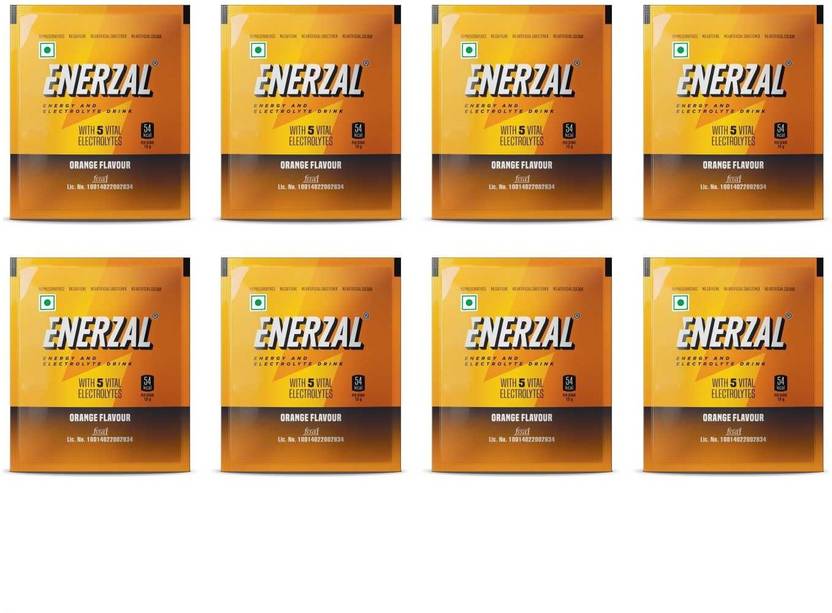 Enerzal Powder Orange Flavour 50 GM (Pack of 8, 8x50 g) Energy Drink ...