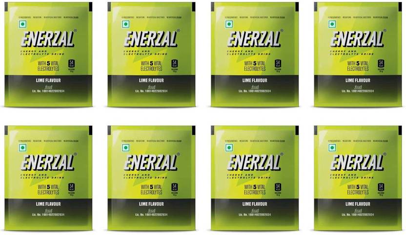 Enerzal Powder Lime Flavour 50 GM (Pack of 8, 8x50 g) Energy Drink ...