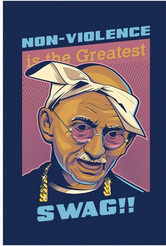 Indian Popular Personality Sticker Poster|Gandhi Ji Wall Sticker Poster ...