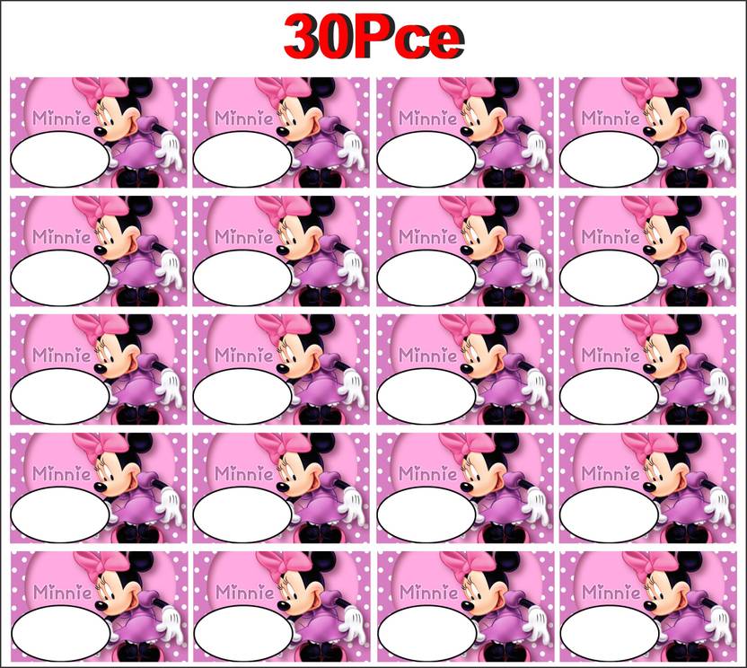 Sudarshan Creatives 10 cm Minnie Mouse Printable Birthday Party Sticker ...