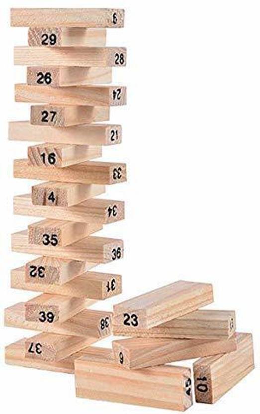 AEXONIZ TOYS Challenging Wooden Blocks Tumbling Stacking Zenga Game for ...
