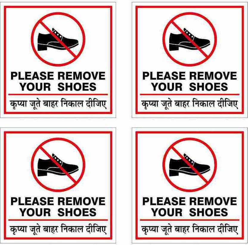 Color Crafts Please Remove Your Shoes Sign Poster Good Design Medium ...