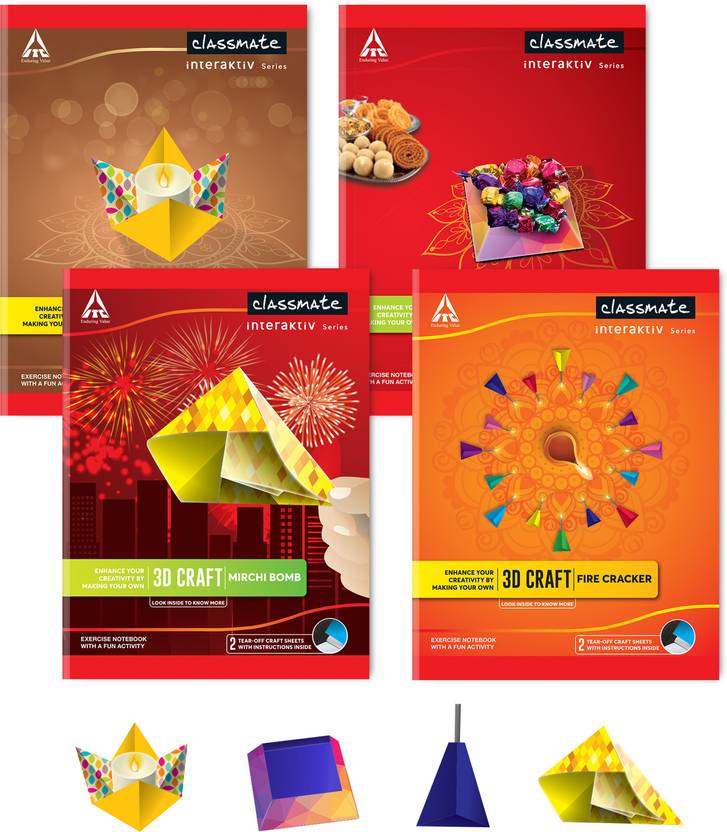 Classmate 3D Craft Notebooks, 240 mm X 180 mm, Book-size Notebook ...