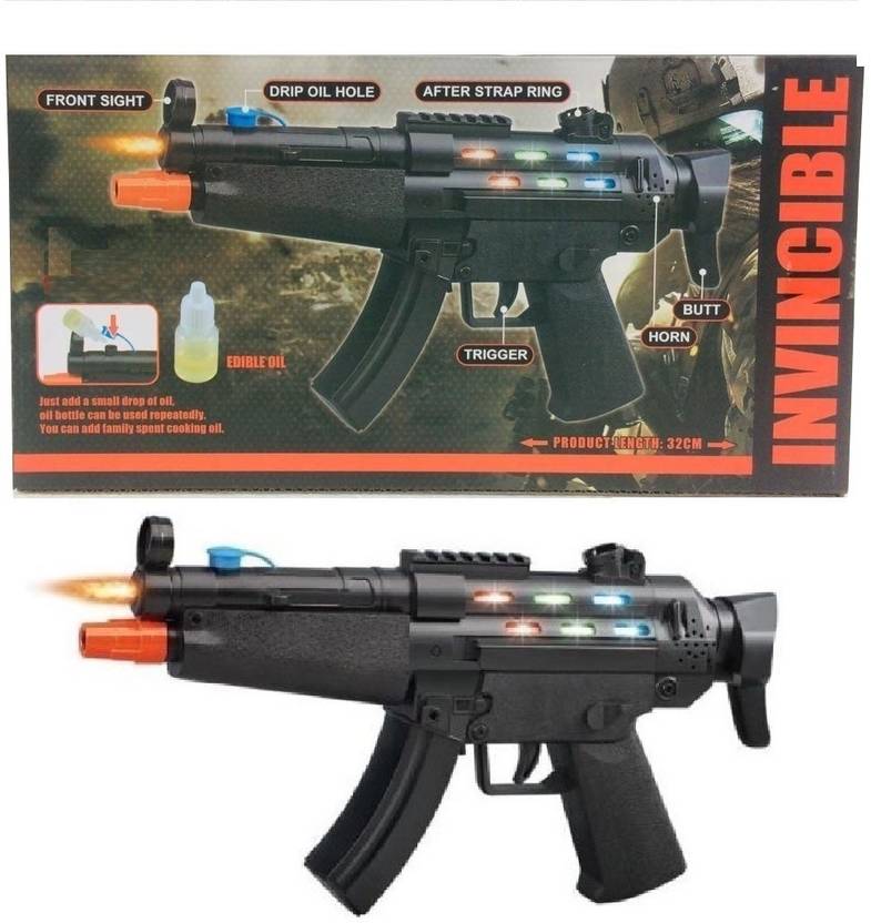 IndusBay Light & Sound Gun Toy MP5 Army Gun Toy - 3D light Music Gun ...