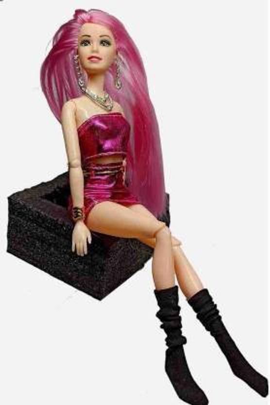 fabstar Pink Bendable Doll with Foldable Hands & Legs - Pink Bendable ...