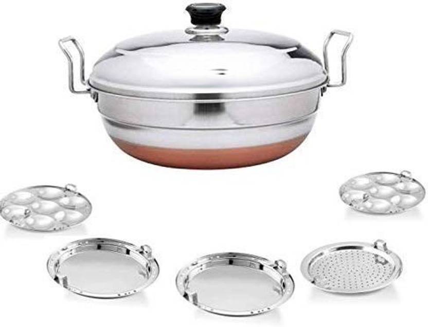 RBGIIT All-in-One Stainless Steel Idli Cooker Multi Kadai Steamer ...