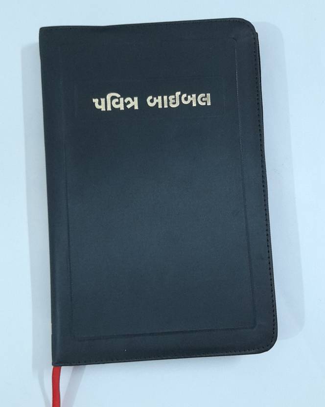 Holy Bible Gujarati /Rexine Binding Black Color/ Medium Size Red Edge ...
