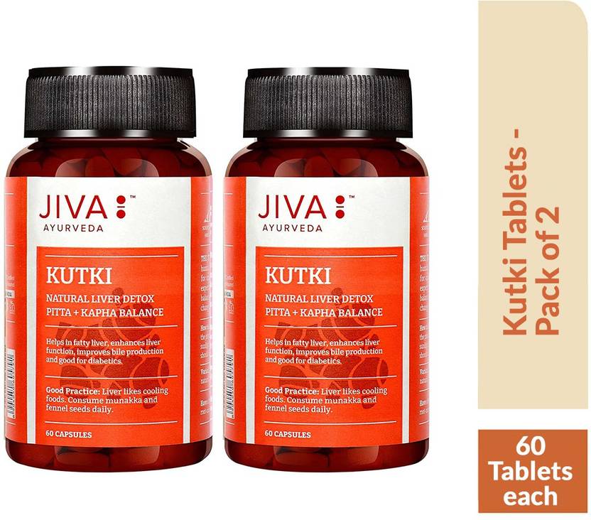 JIVA Kutki Capsules - Natural Liver Tonic - 60 Capsules Each - Pack of ...