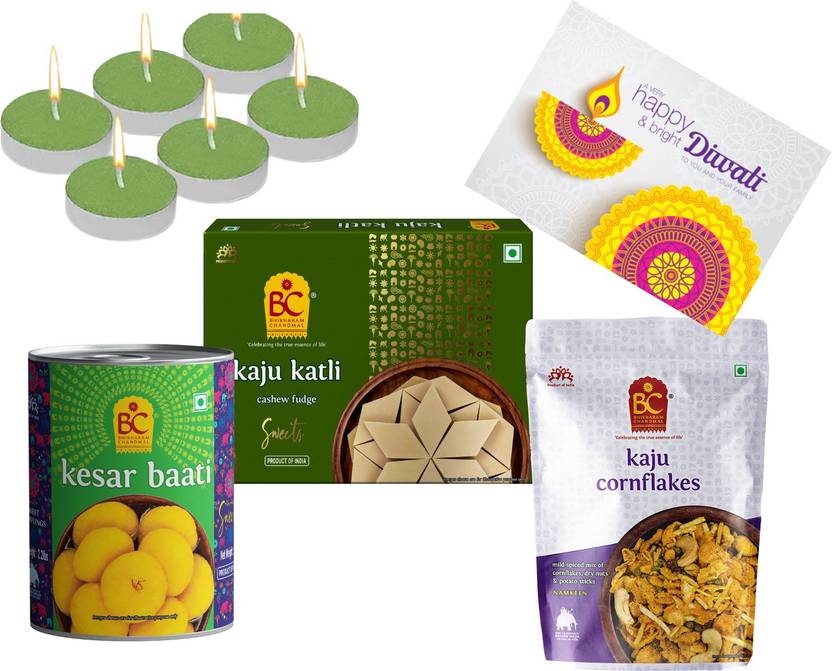 BHIKARAM CHANDMAL - Diwali Gifts Combos - Kesar Baati 1000Gm - Kaju ...