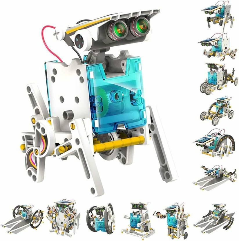 kniver 14-in-1 Solar Power DIY Robot Creation Educational Robotics Kit ...