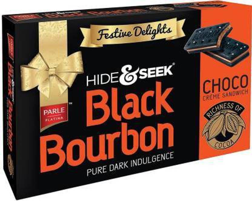 PARLE Hide & Seek Black Bourbon choco. creme sandwich Pure Dark ...