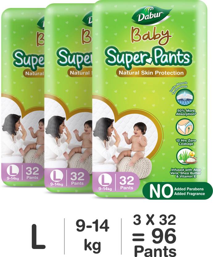 Dabur Baby Super Pants | Diaper Infused with Aloe Vera, Shea Butter ...